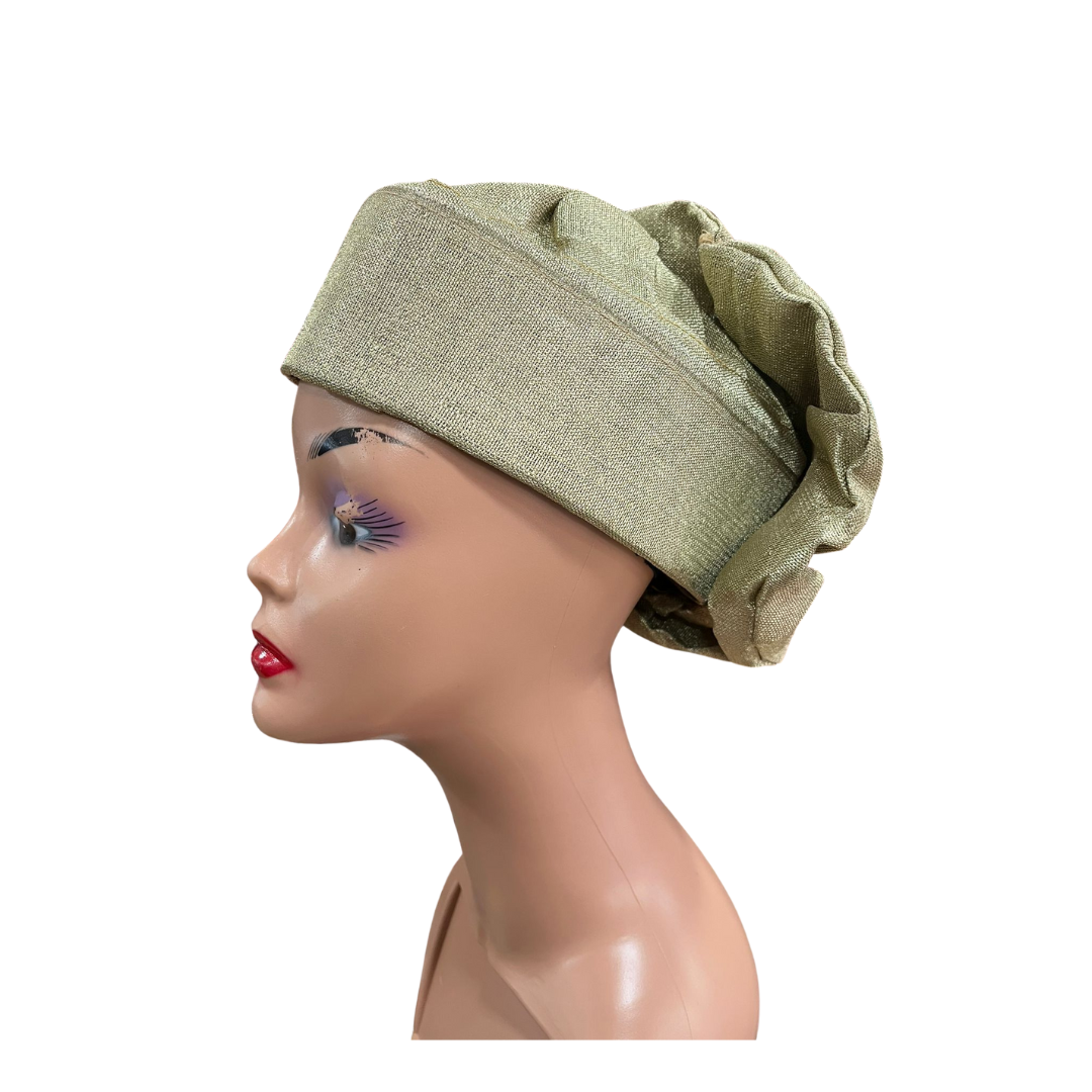 Champagne Gold Aso Oke Cap/Zara Cap – Rose African Fabrics