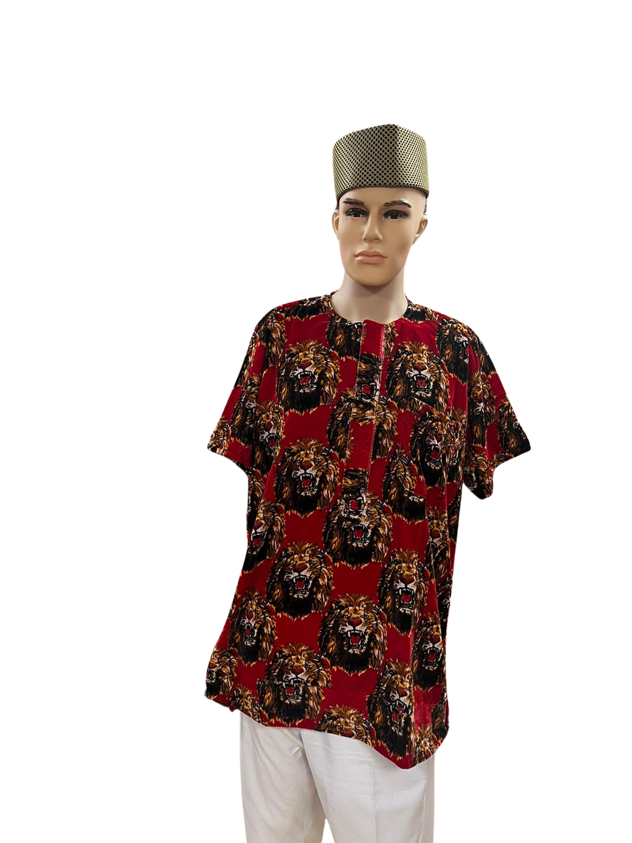 Red Men's Isi Agu Top – Rose African Fabrics